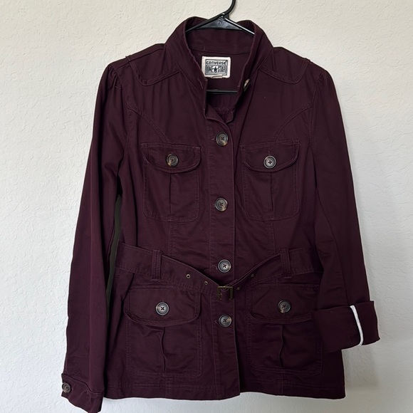 Converse | Jackets & Coats | Converse Purple Utility Jacket Casual ...
